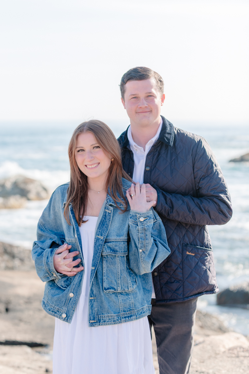 Cliff Walk Proposal in Newport | Jesse + Kyra - Beth Gaston Photo